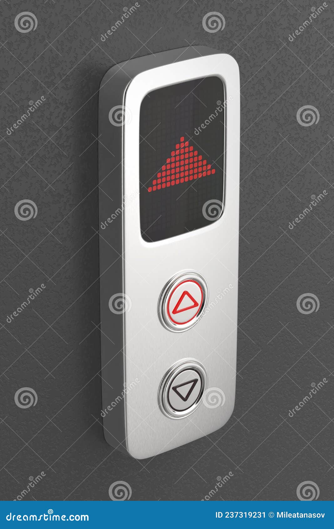 Silver elevator call panel stock illustration. Illustration of arrow ...