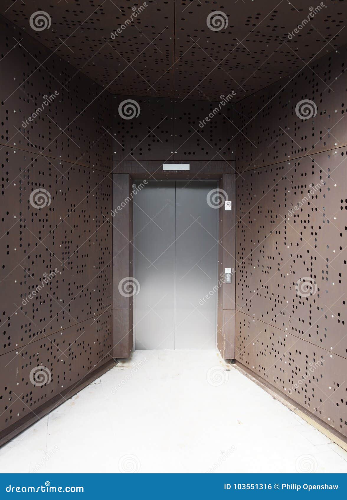 Silver Elevator In A Building With Open Door Royalty-Free Stock Photo ...