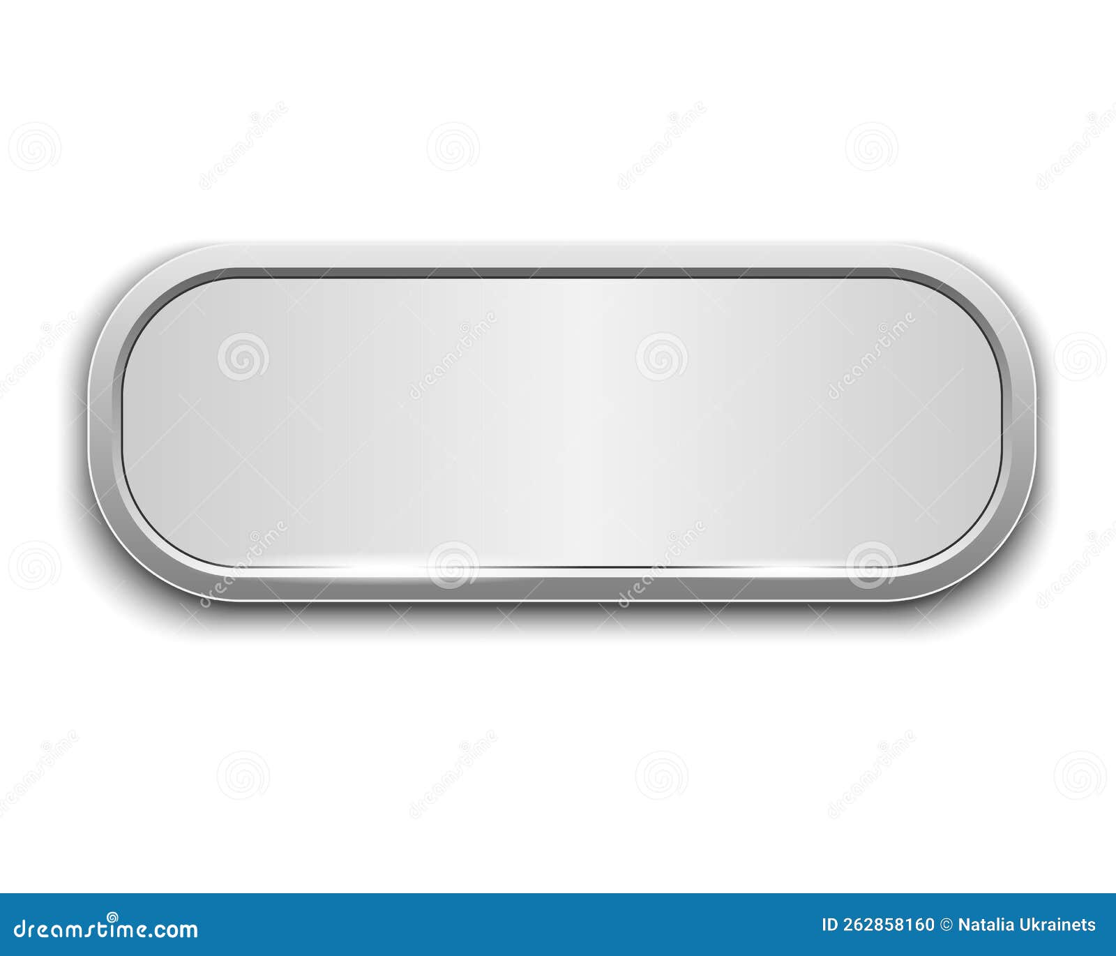 Silver ellipse button stock vector. Illustration of horizontal - 262858160