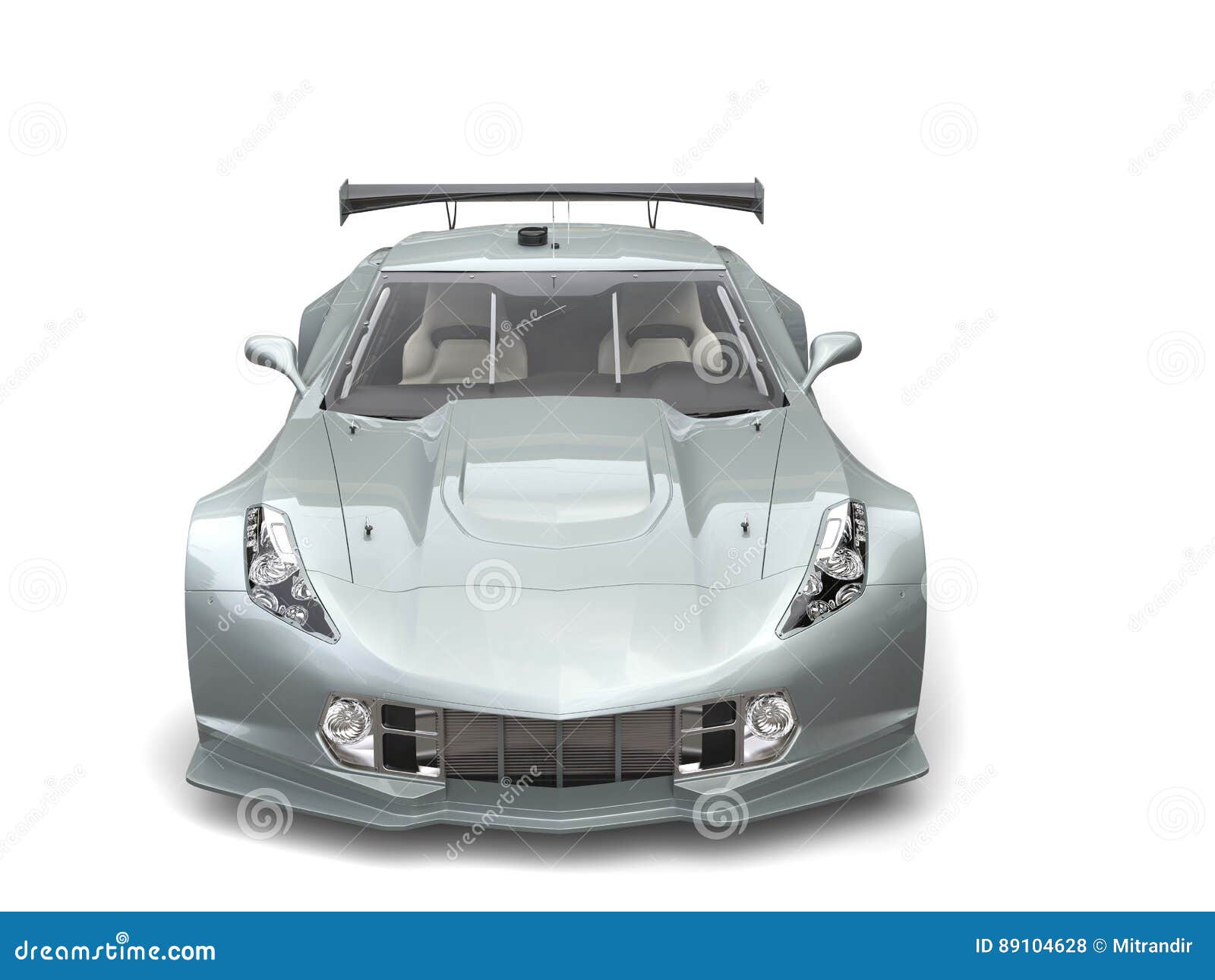 Silver Endurance Race Car - Front View Stock Illustration ...