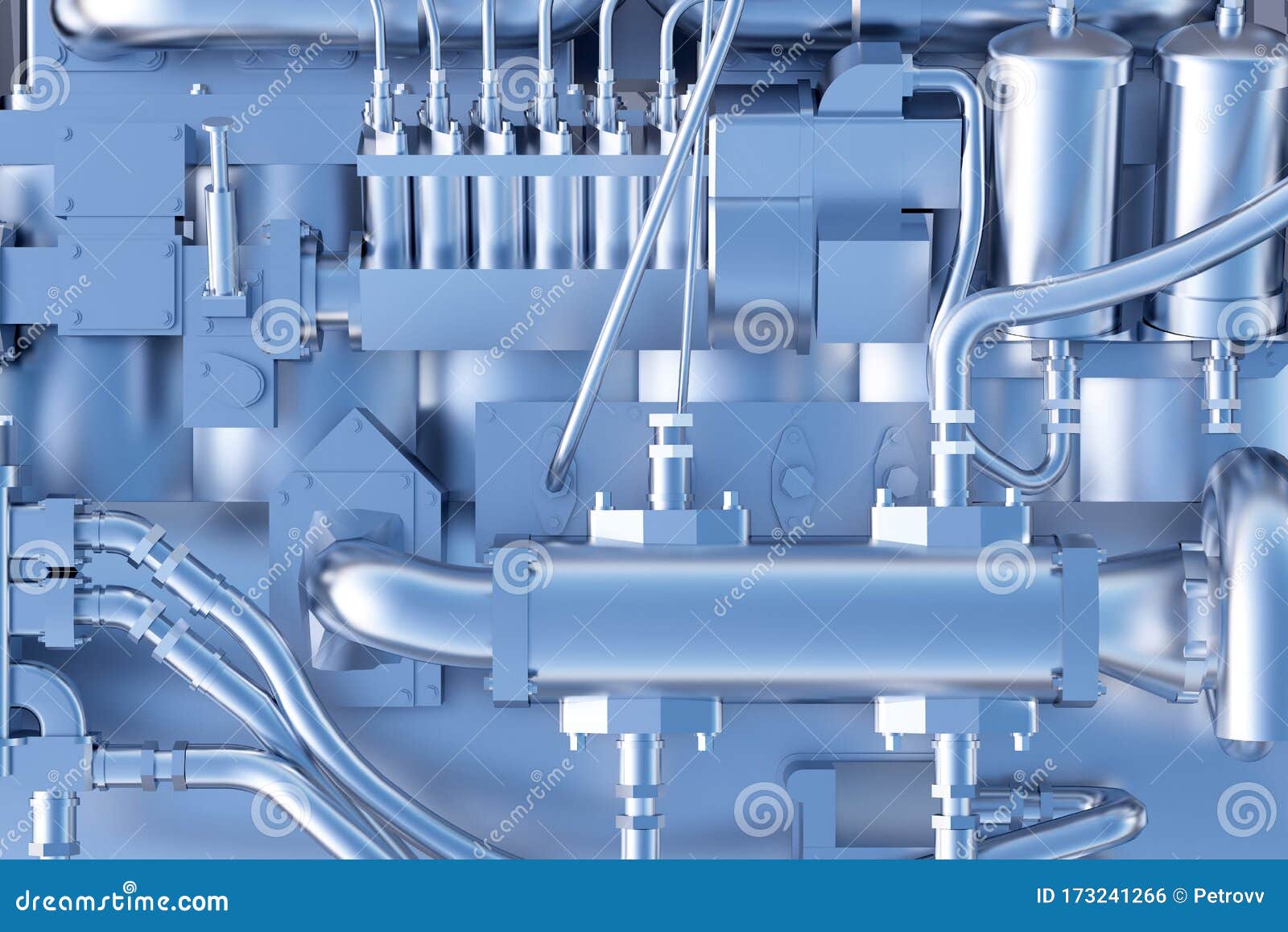 Silver Engine Vehicle Closeup Stock Illustration - Illustration of ...