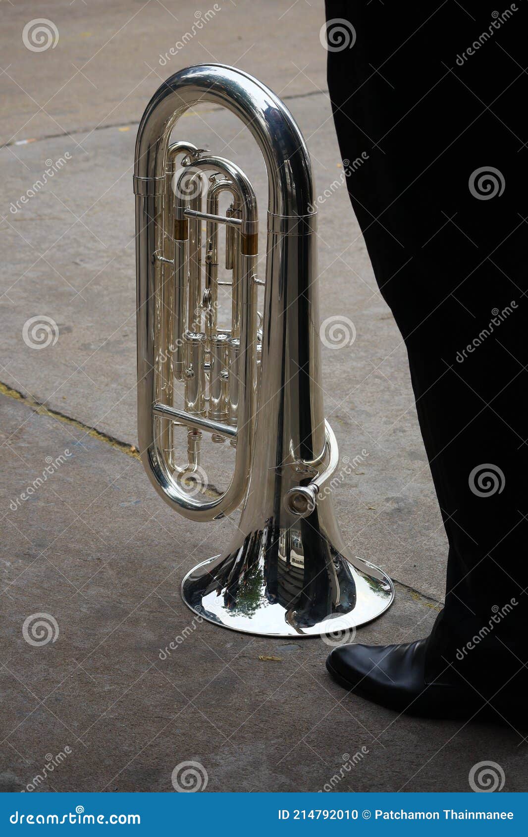 Silver Euphonium Musical Instruments for Marching Bands Stock Photo ...