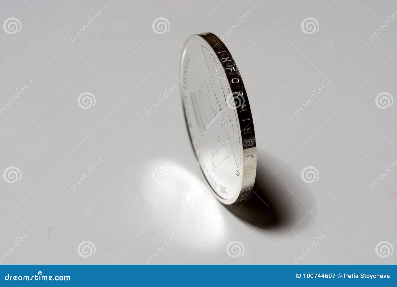 Silver 20 Euro Coin on the Table Editorial Photography - Image of bank ...