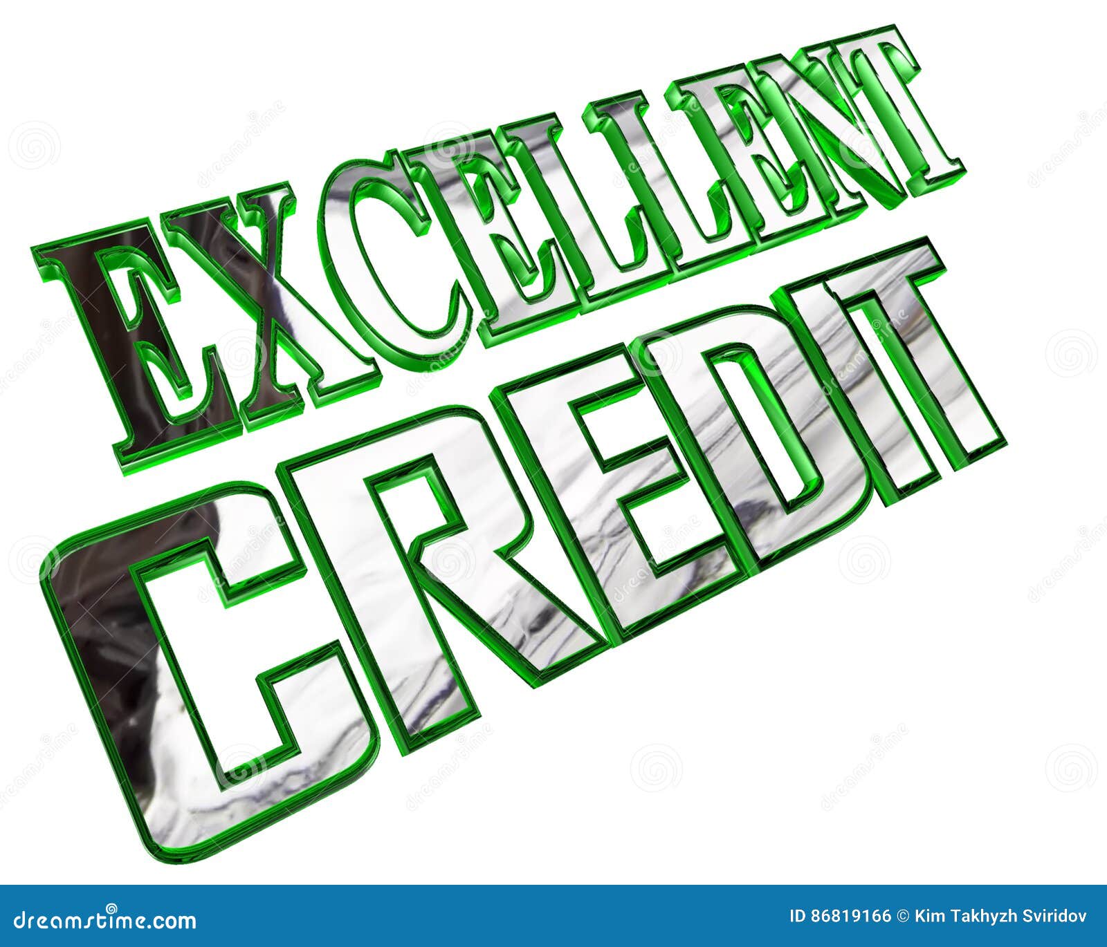 Silver Excellent Credit Text on a White Background Stock Illustration ...