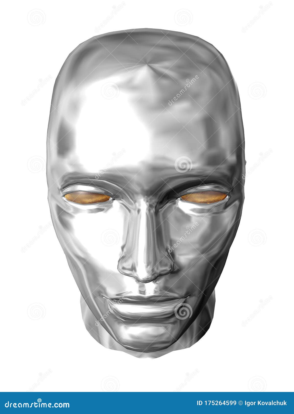Silver face terminator stock illustration. Illustration of head - 175264599