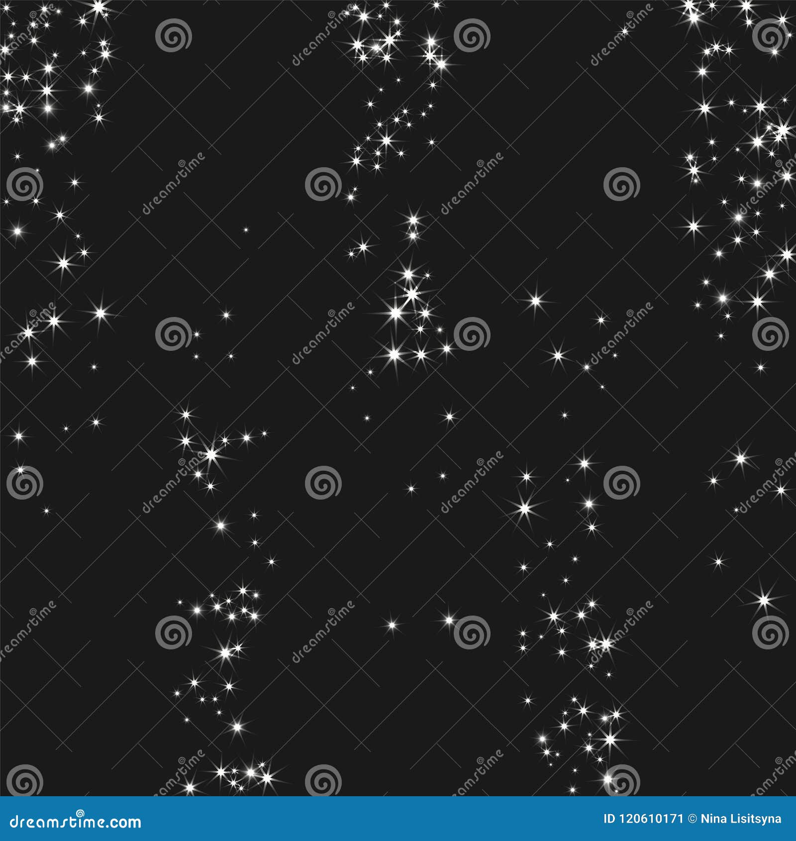 Silver Falling Confetti Stars Stock Vector Illustration Of Glitter