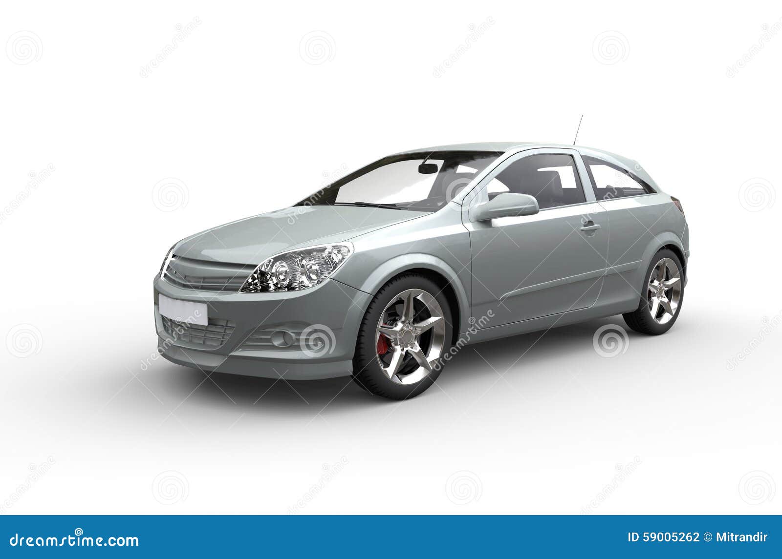 Silver Family Compact Car stock illustration. Illustration of metallic ...