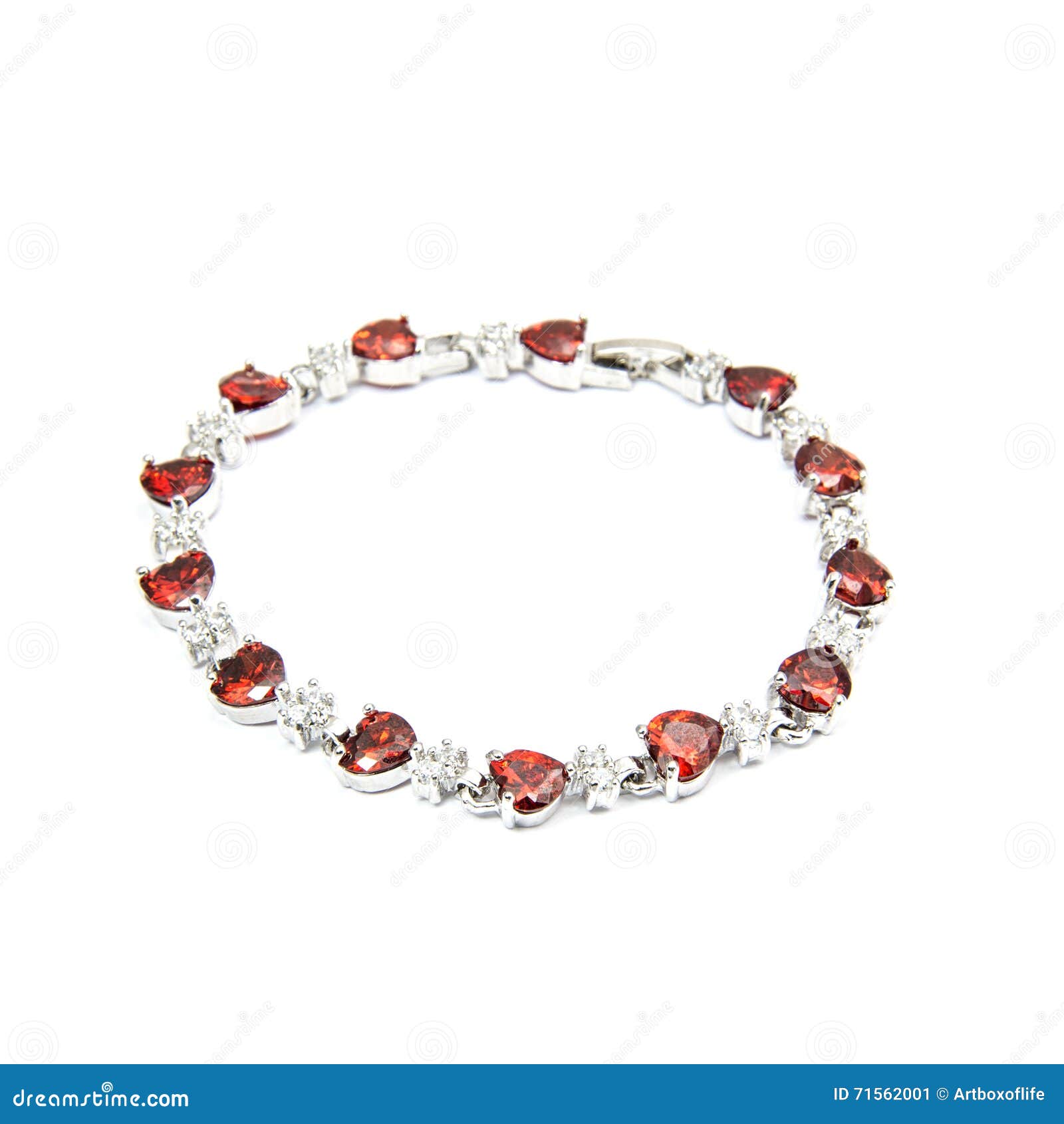 Silver Fashion Bracelet with Ruby Stock Image - Image of elegant, jewel ...