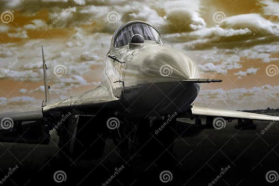 Silver fighter jet editorial image. Image of transportation - 257612885