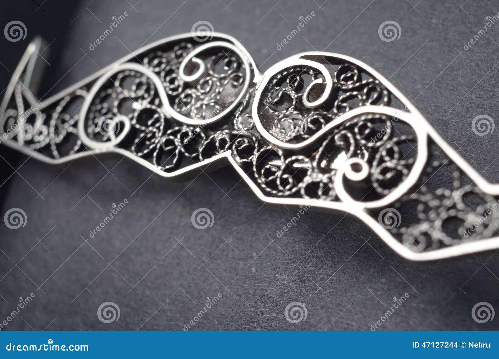Silver filigree brooch stock photo. Image of filigran - 47127244