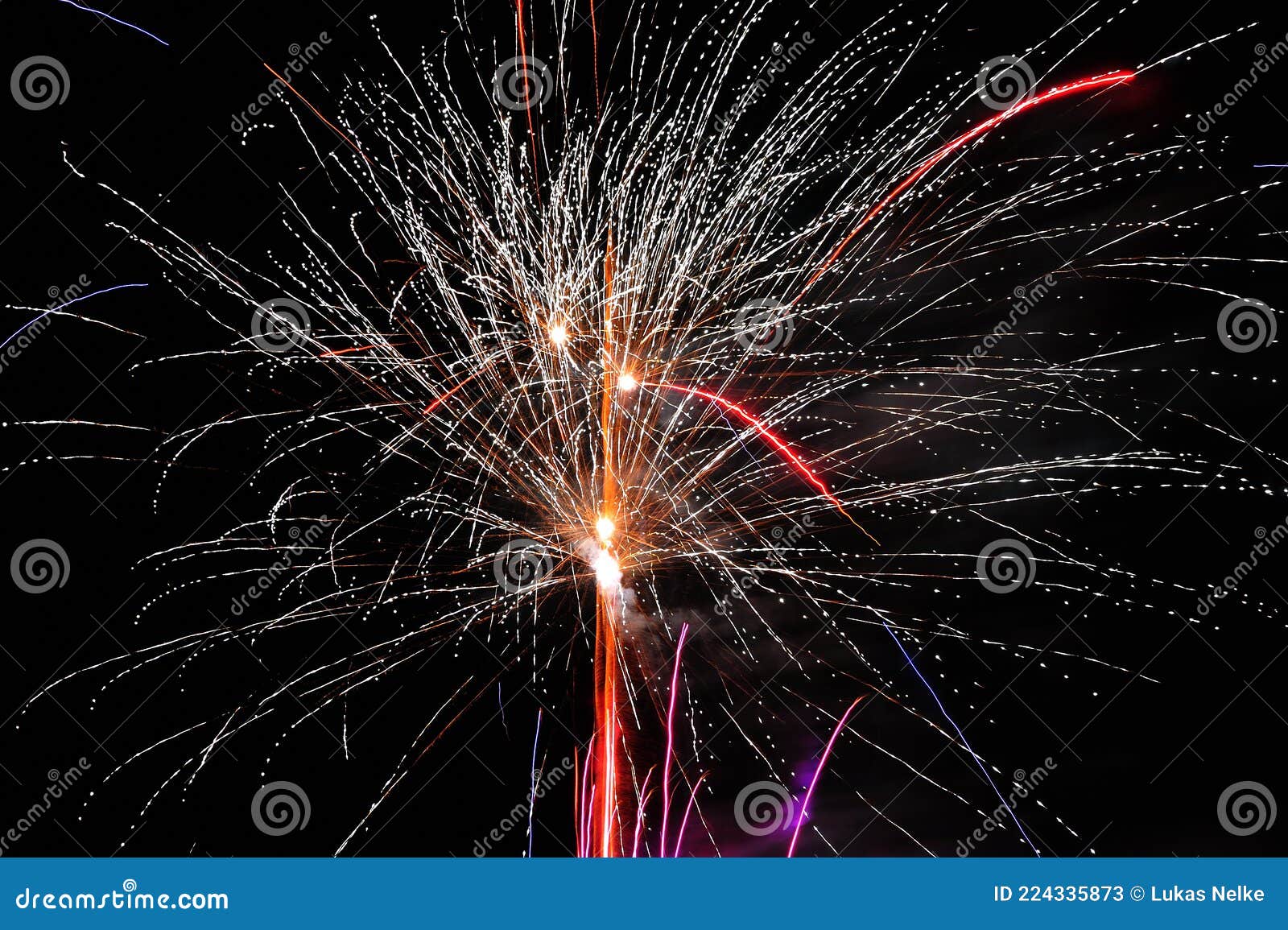 Silver firework bursts stock image. Image of bursts - 224335873