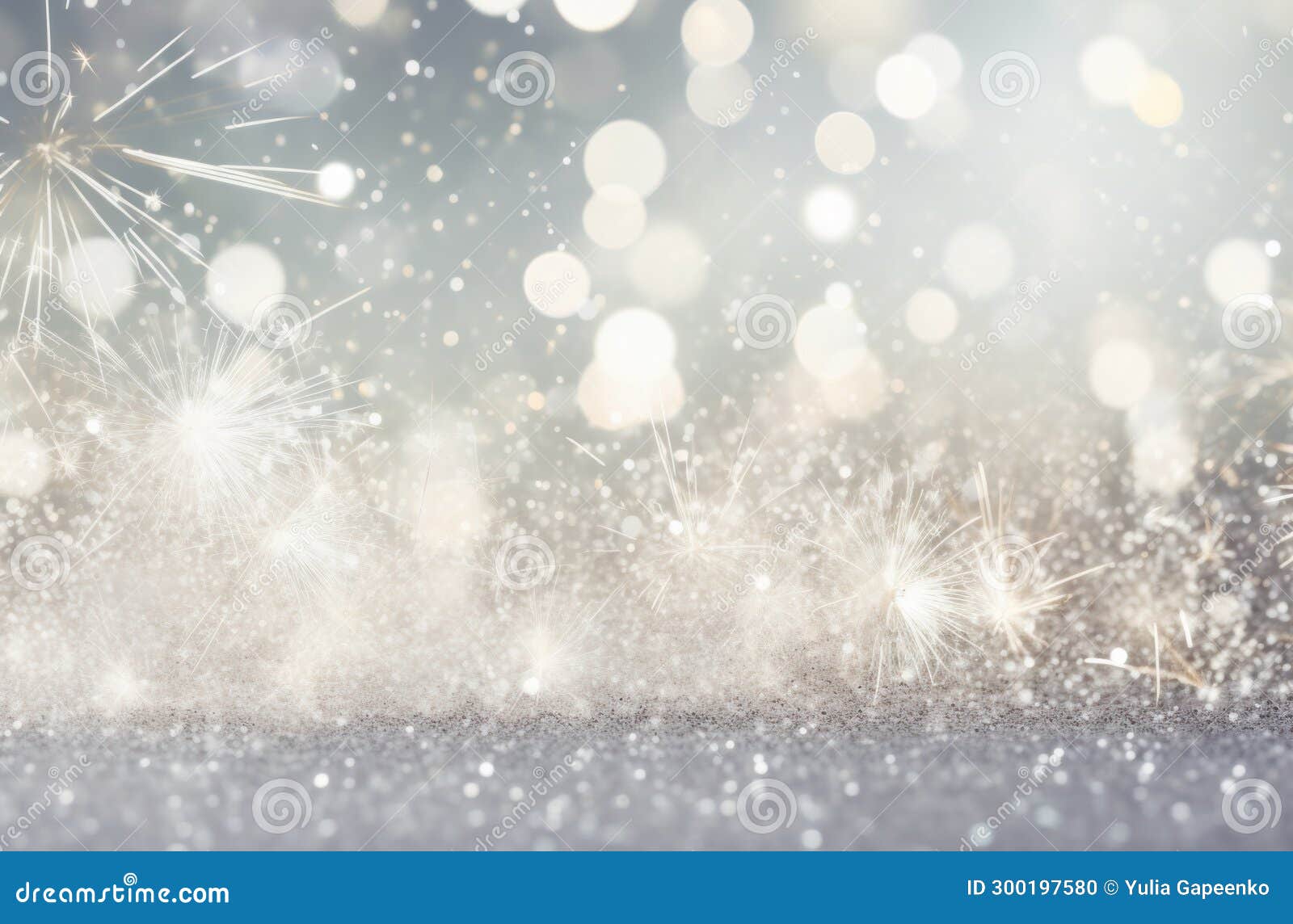 Silver Fireworks on the Background of Glitter. Stock Photo - Image of ...