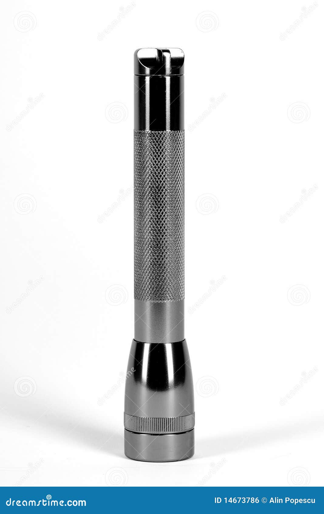 Silver flashlight stock photo. Image of looking, optical - 14673786