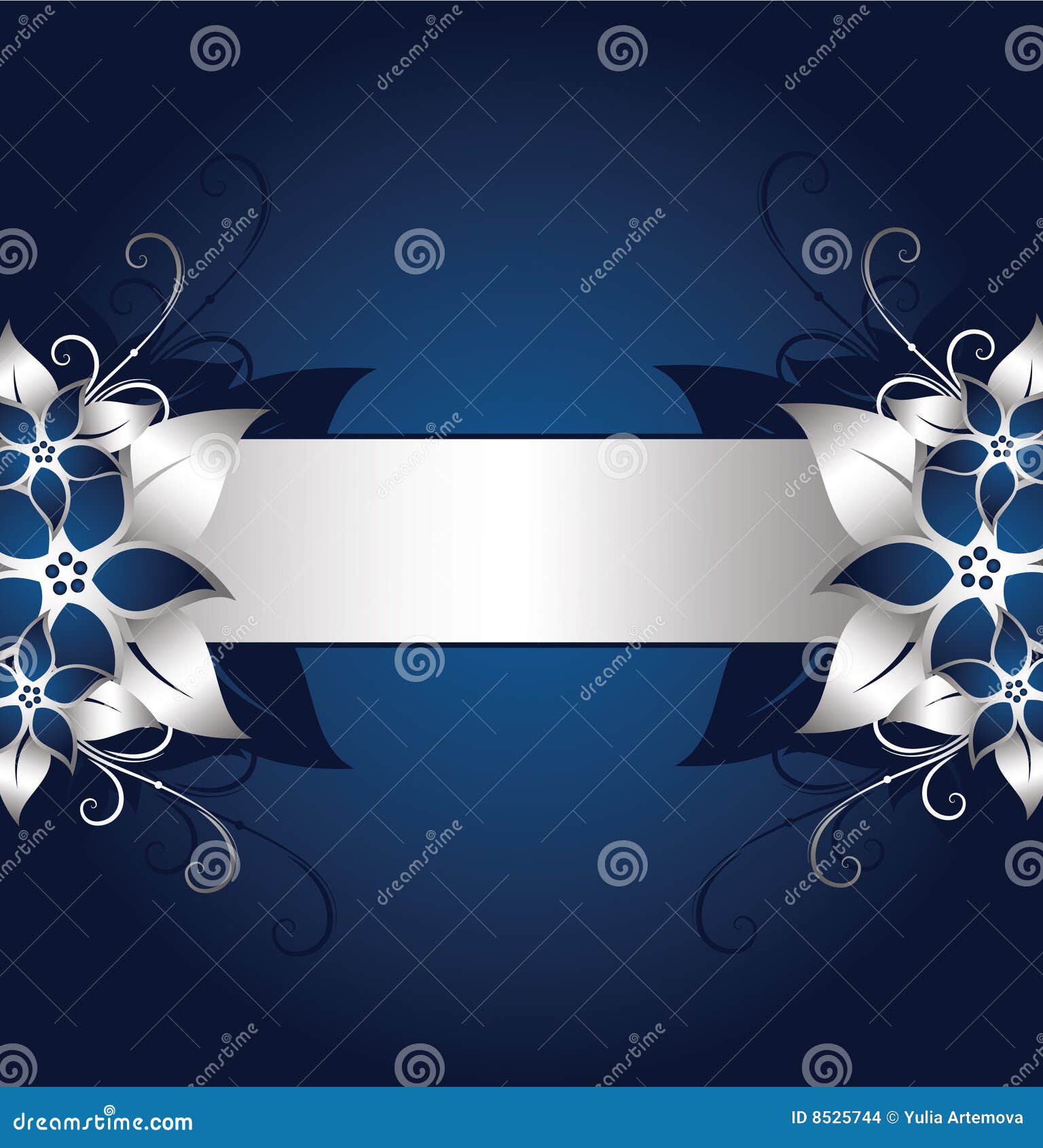 Silver floral frame stock vector. Illustration of grand - 8525744