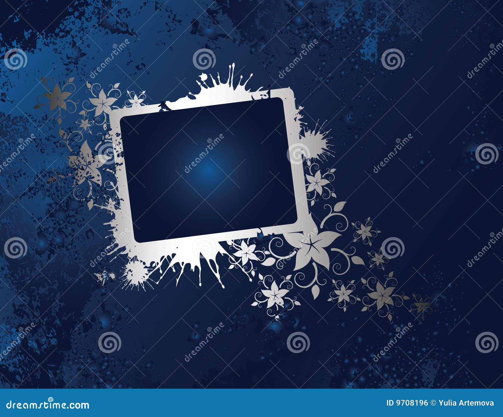 Silver floral frame stock vector. Illustration of royal - 9708196