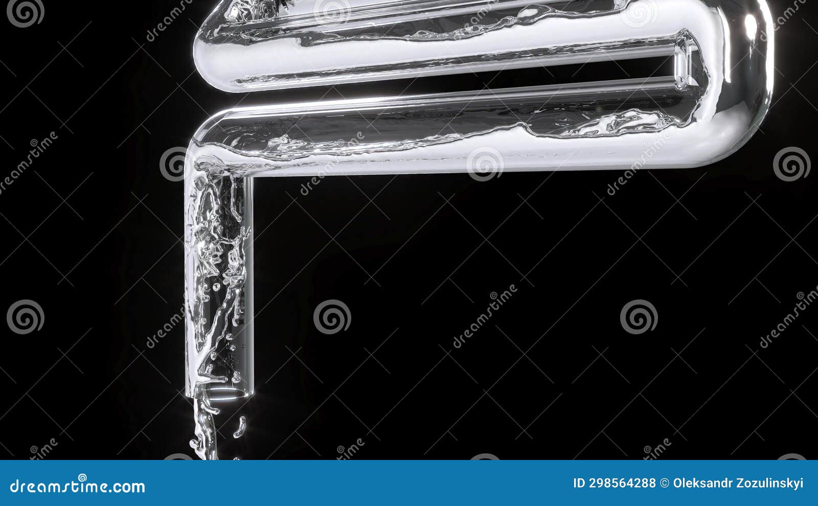 Silver Flow Inside Glass Tube Super 3d Stock Illustration ...