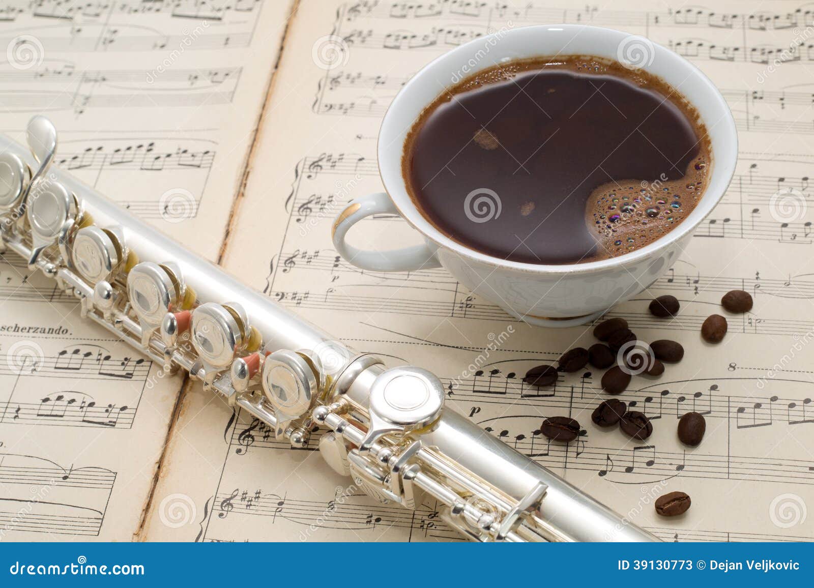 Flute On Flute Score Background Royalty-Free Stock Image ...