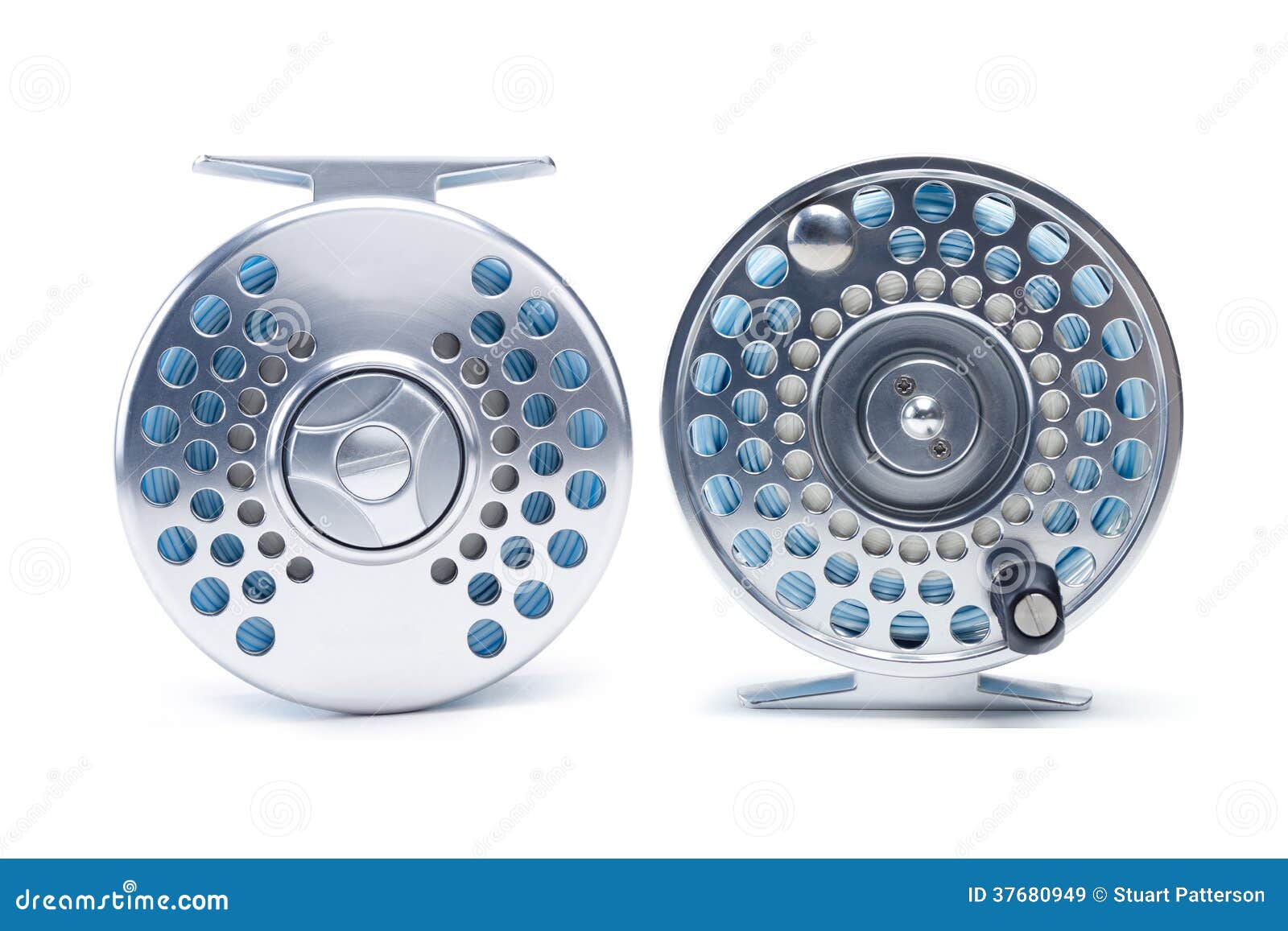 Silver Fly Reel stock image. Image of fishing, line, fish - 37680949