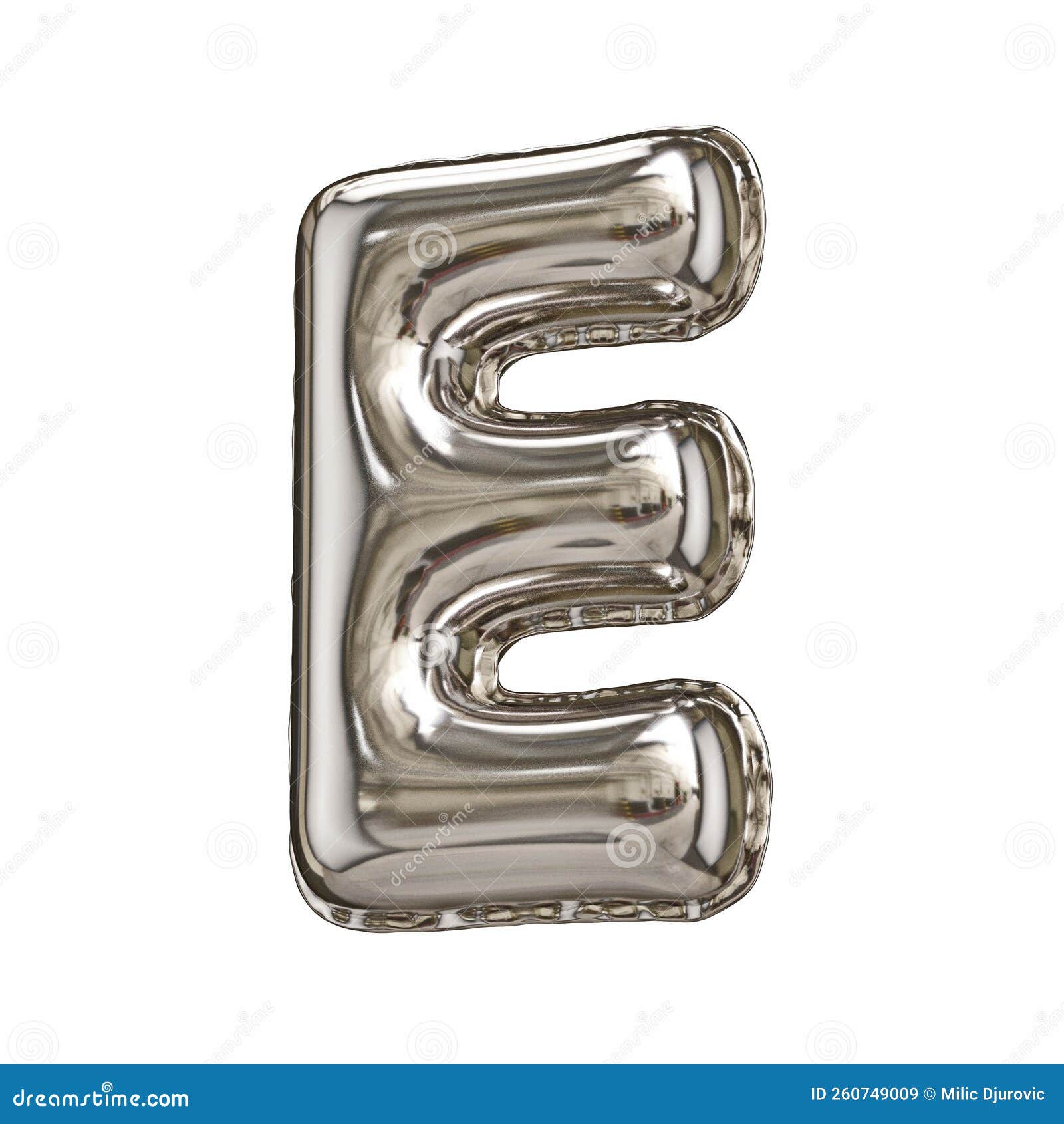 Silver Foil Balloon Font Letter E 3D Stock Illustration - Illustration ...