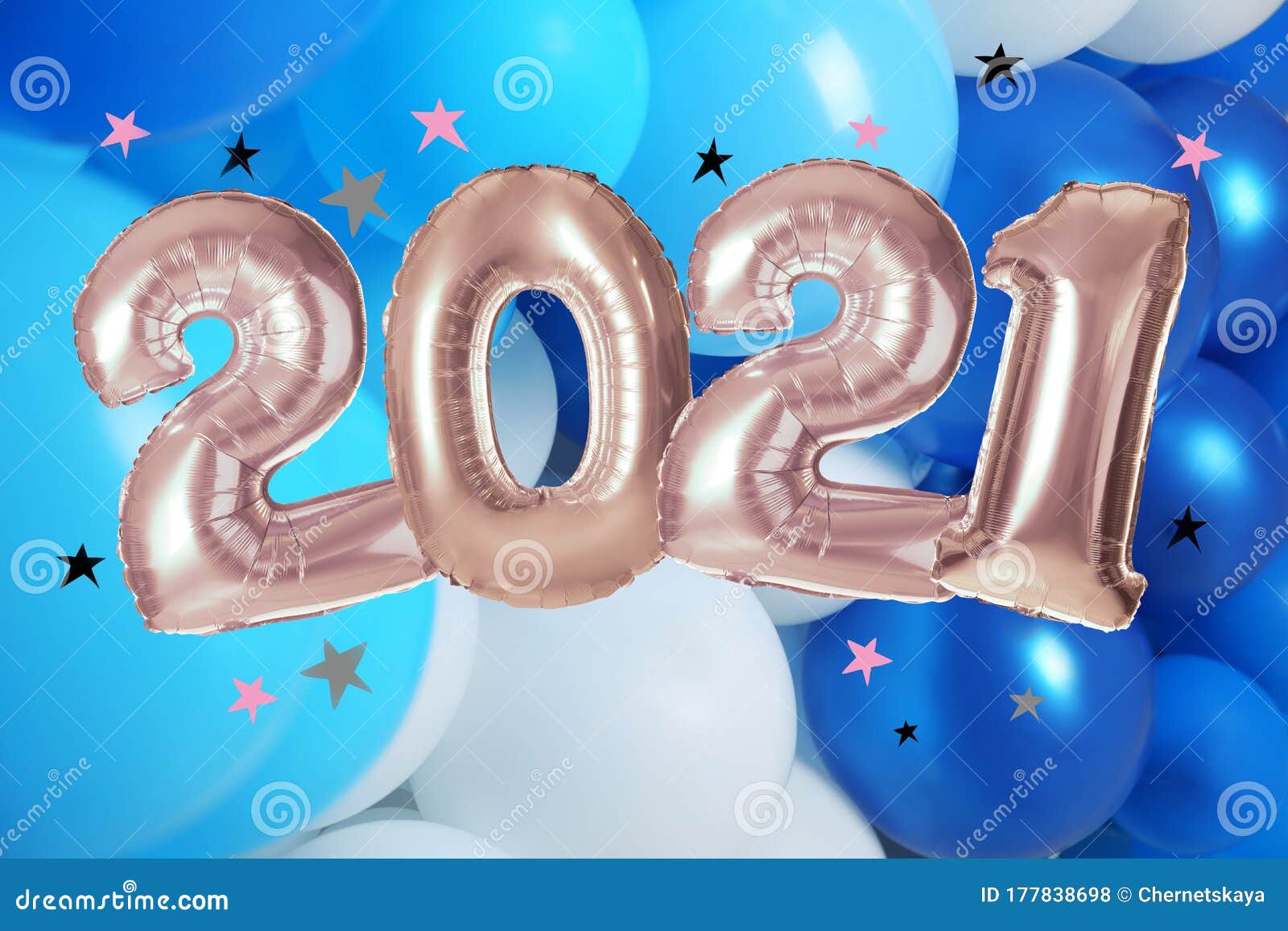 Silver Foil 2021 Balloons on Background Stock Photo - Image of balloon ...