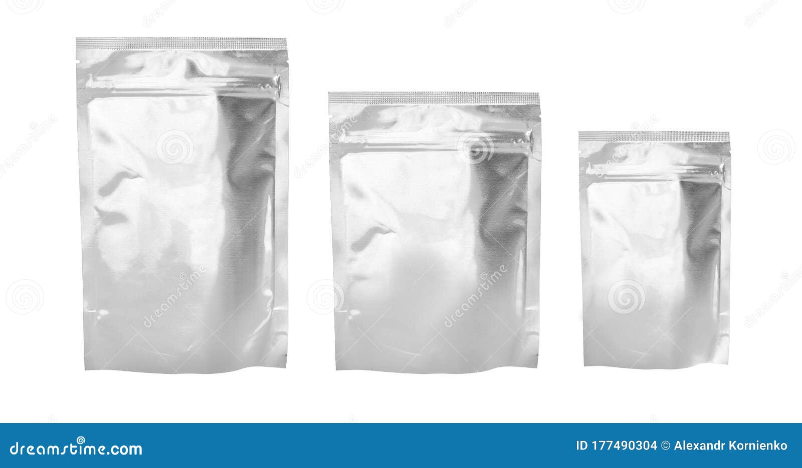 Silver foil package stock photo. Image of snack, empty - 177490304