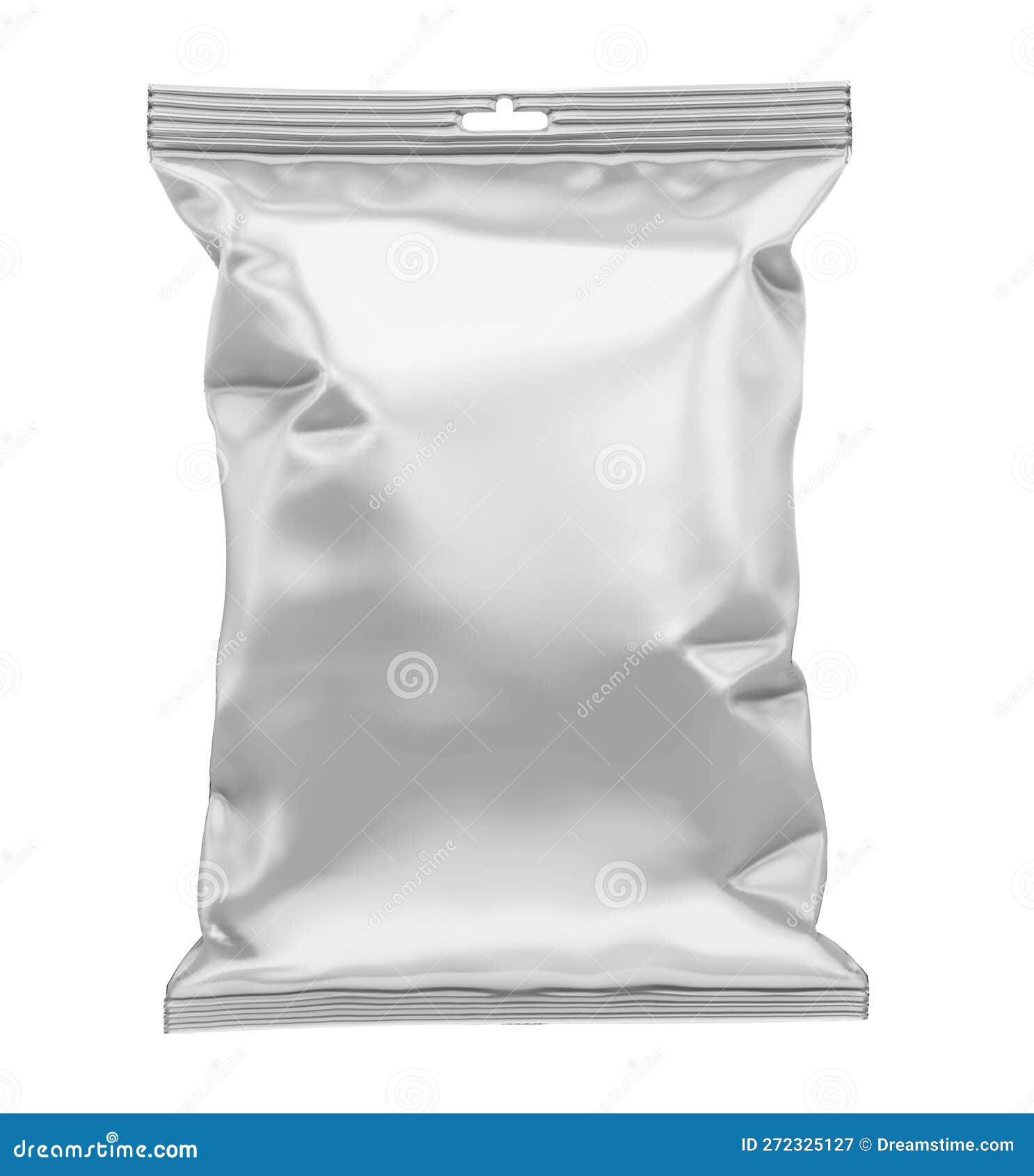 Silver Foil Plastic Bag Isolated Stock Illustration - Illustration of ...