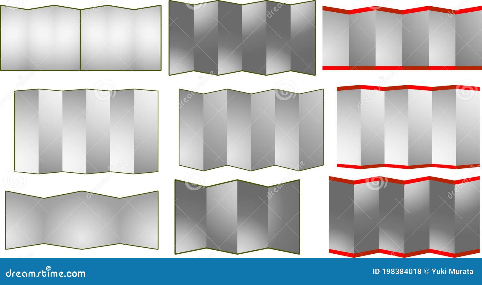 Silver folding screen set stock vector. Illustration of history - 198384018