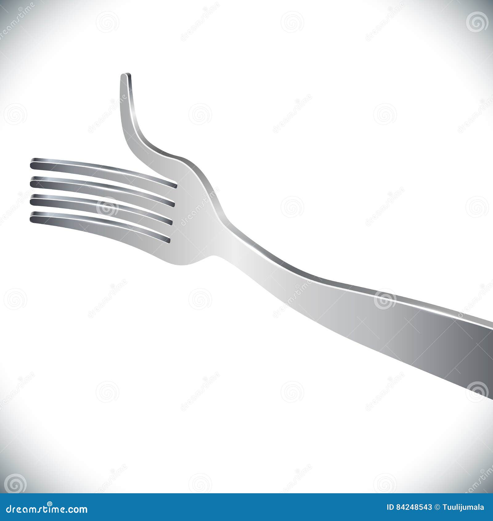 Silver Fork Giving a Thumb-up Concept Stock Vector - Illustration of ...