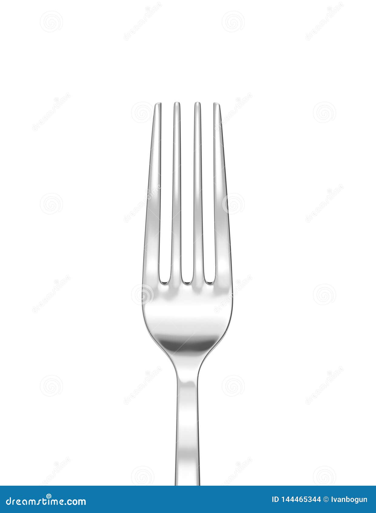 Silver Fork Isolated on White with Clipping Path. Stock Illustration ...