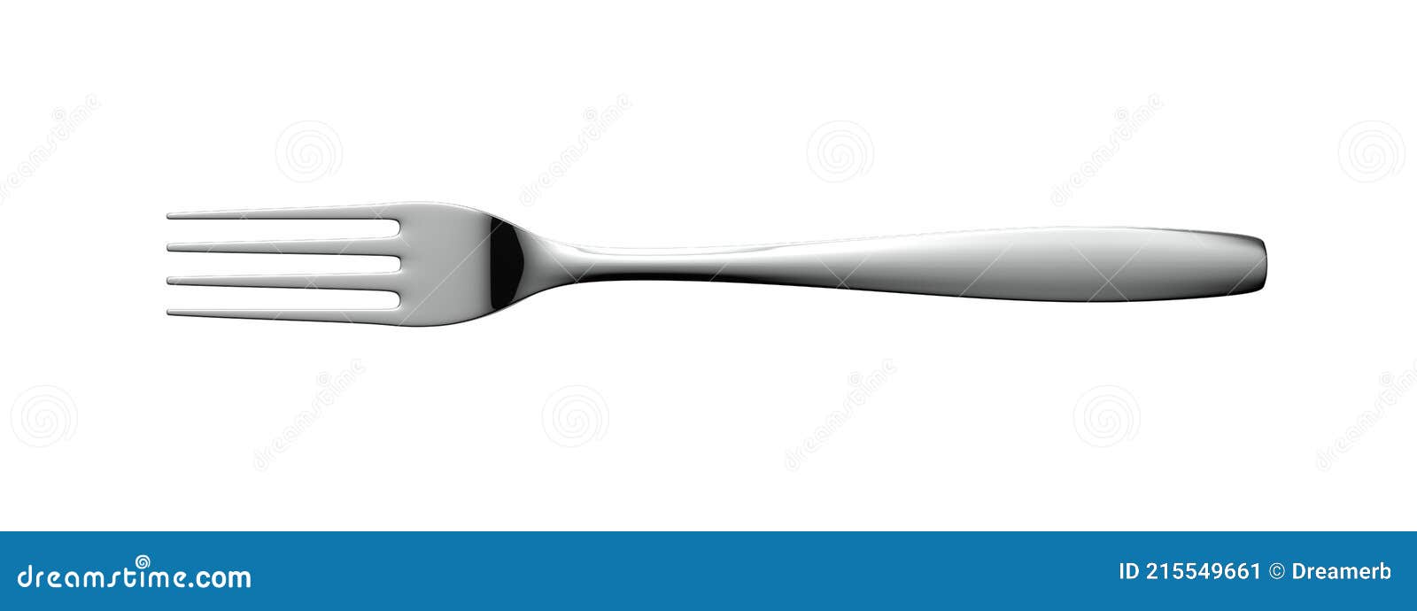 Silver Fork Isolated on White. Stock Illustration - Illustration of ...