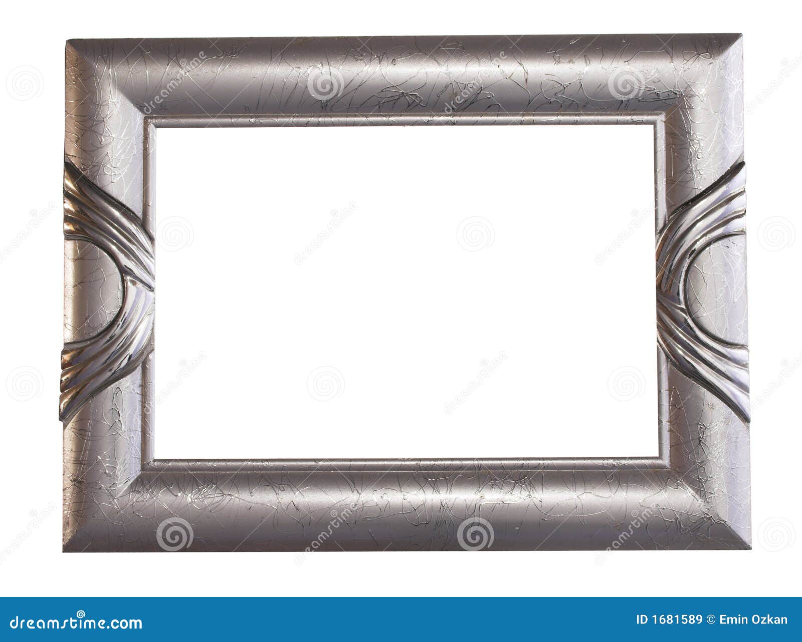 Silver frame stock image. Image of decoration, isolated - 1681589