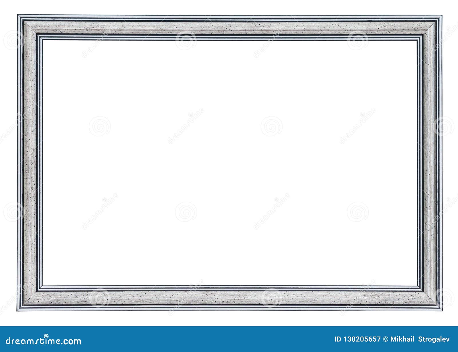 Silver Frame with a Black Borders Outside and Inside, Isolated Stock ...