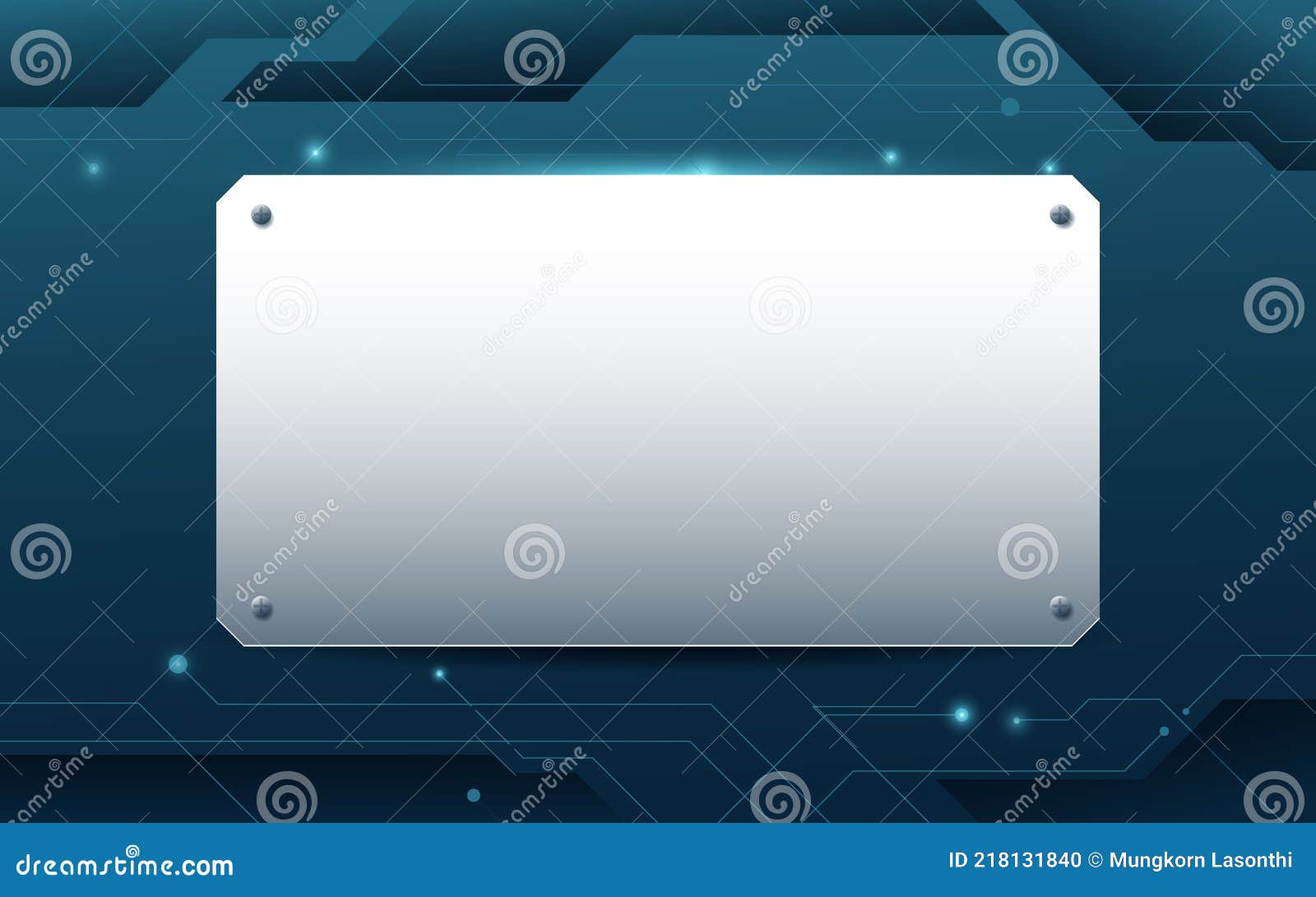 Silver Frame with the Blue Background of High-tech Digital Technology ...