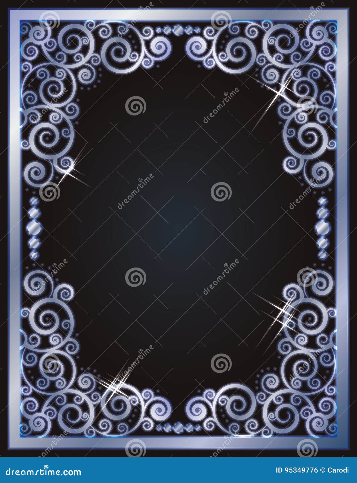 Silver frame card, vector stock vector. Illustration of plate - 95349776