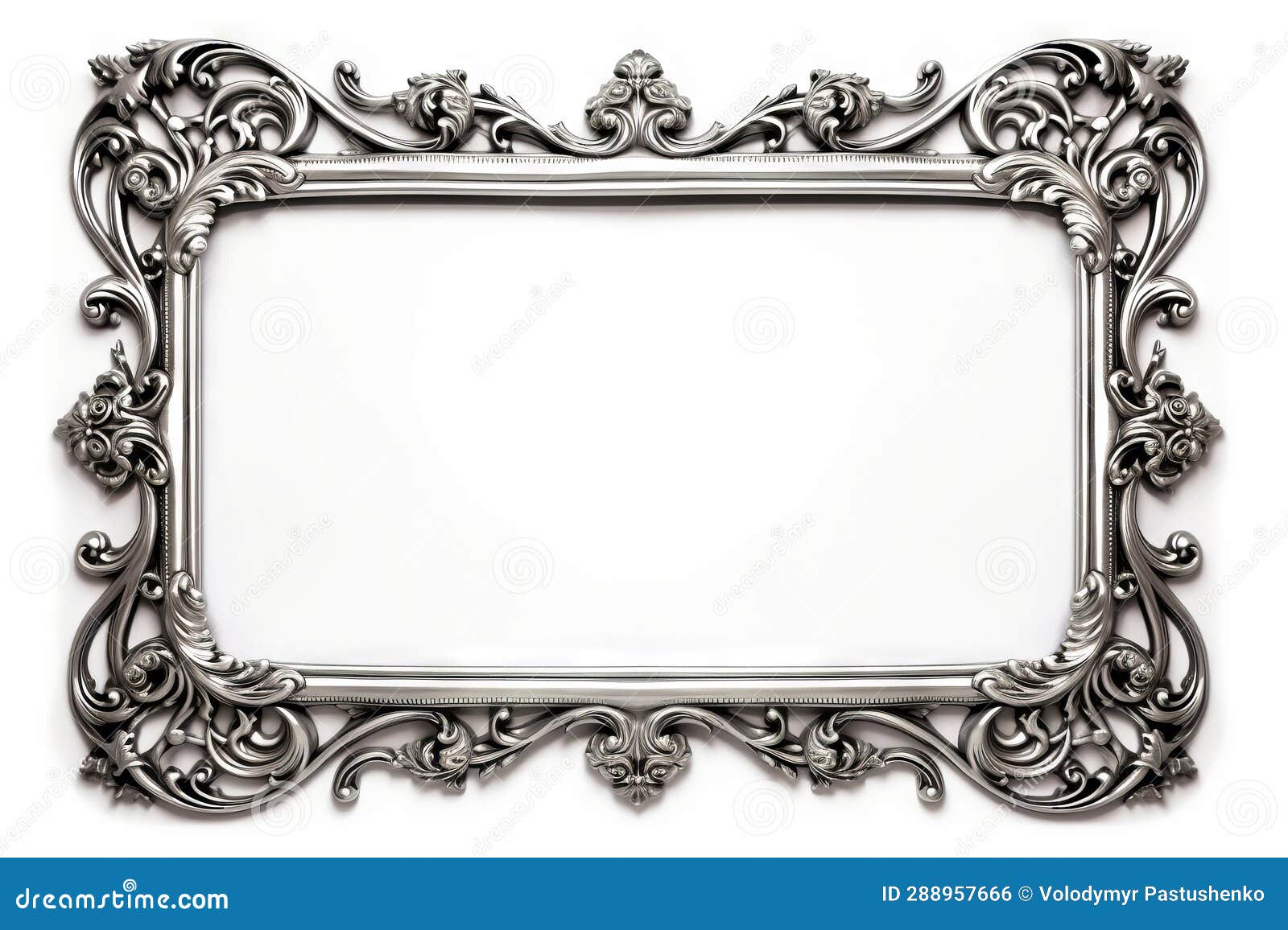 Silver Frame with Decorative Design on the Front of it. Generative AI ...