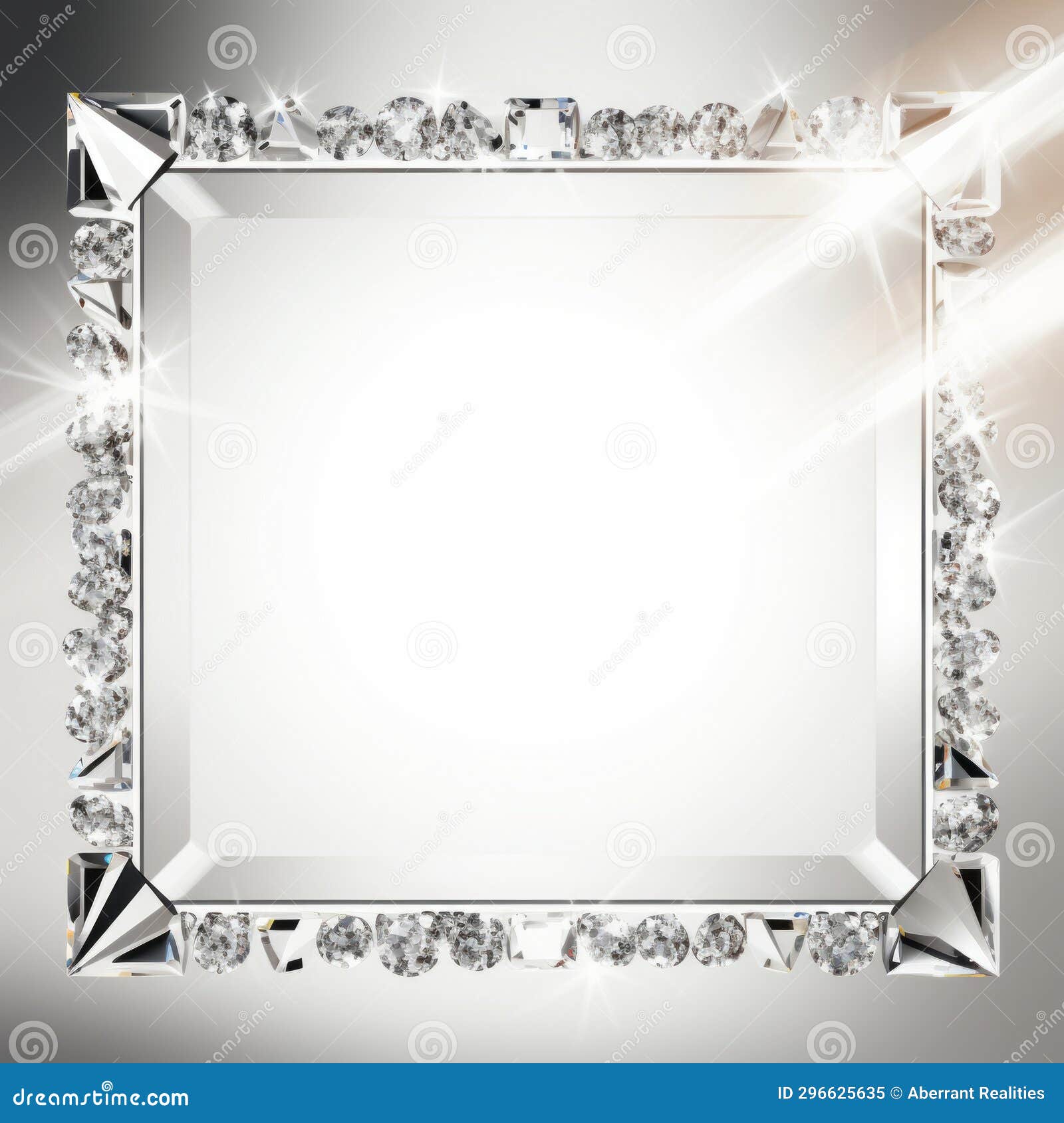 A Silver Frame with Diamonds on it Stock Illustration - Illustration of ...