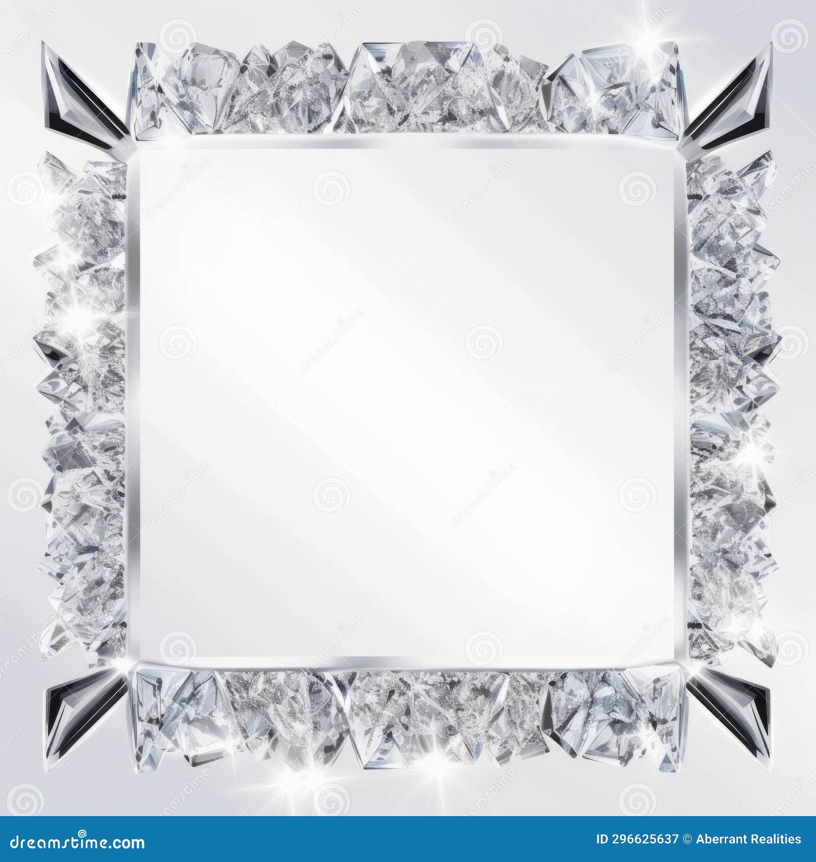 A Silver Frame with Diamonds on it Stock Illustration - Illustration of ...