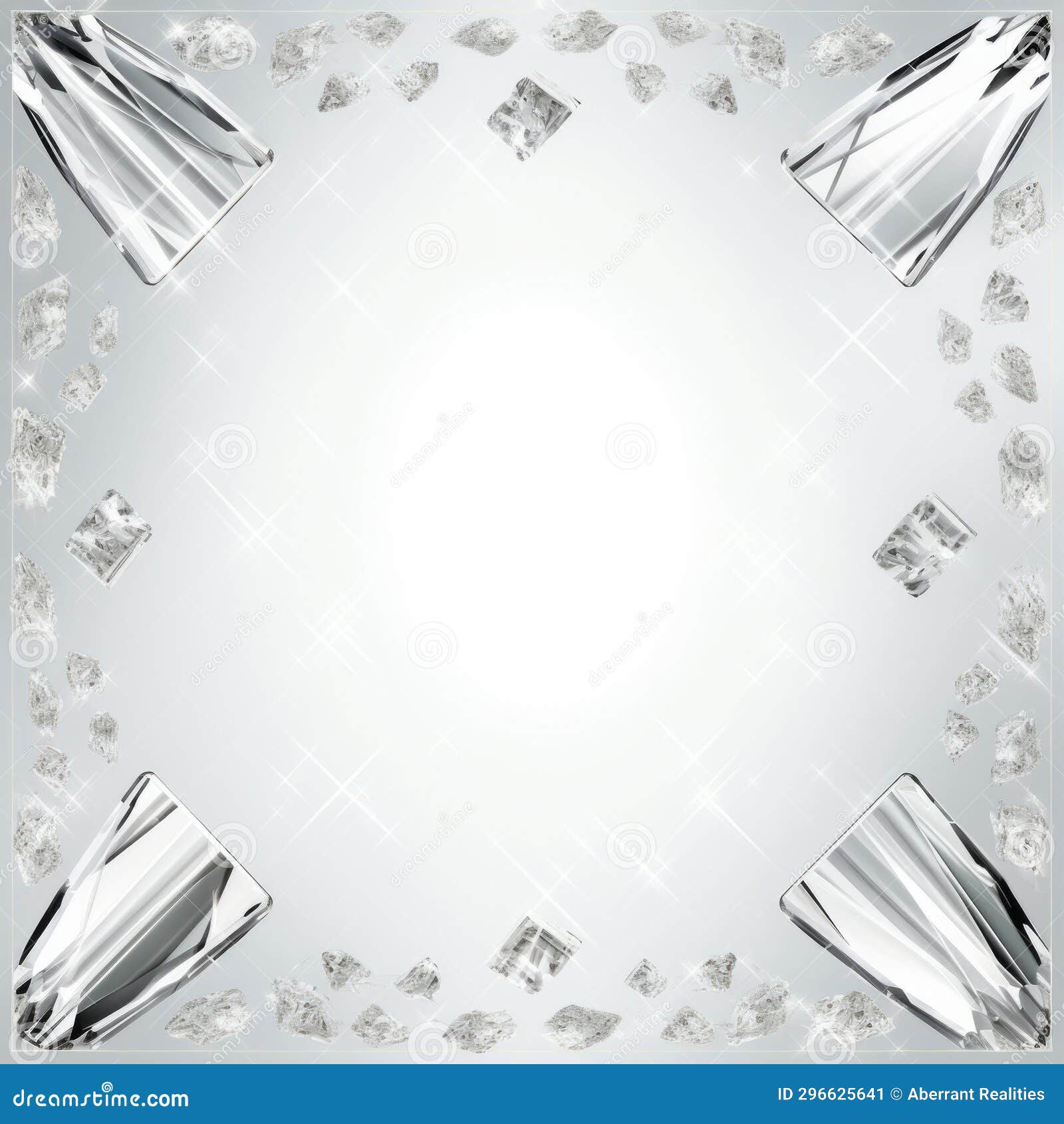 A Silver Frame with Diamonds on it Stock Illustration - Illustration of ...