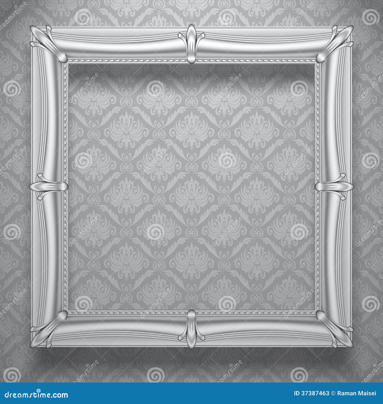 Silver frame stock vector. Illustration of frame, banner - 37387463