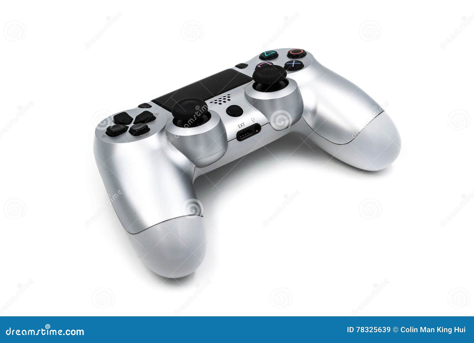 Silver Gaming Console Controller Stock Image - Image of object ...
