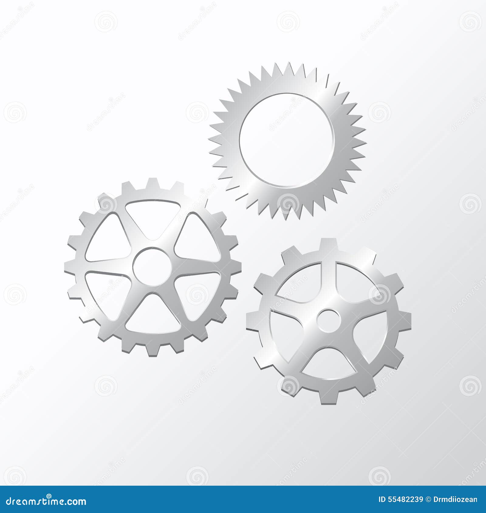 Silver gear Icon vector stock vector. Illustration of vector - 55482239