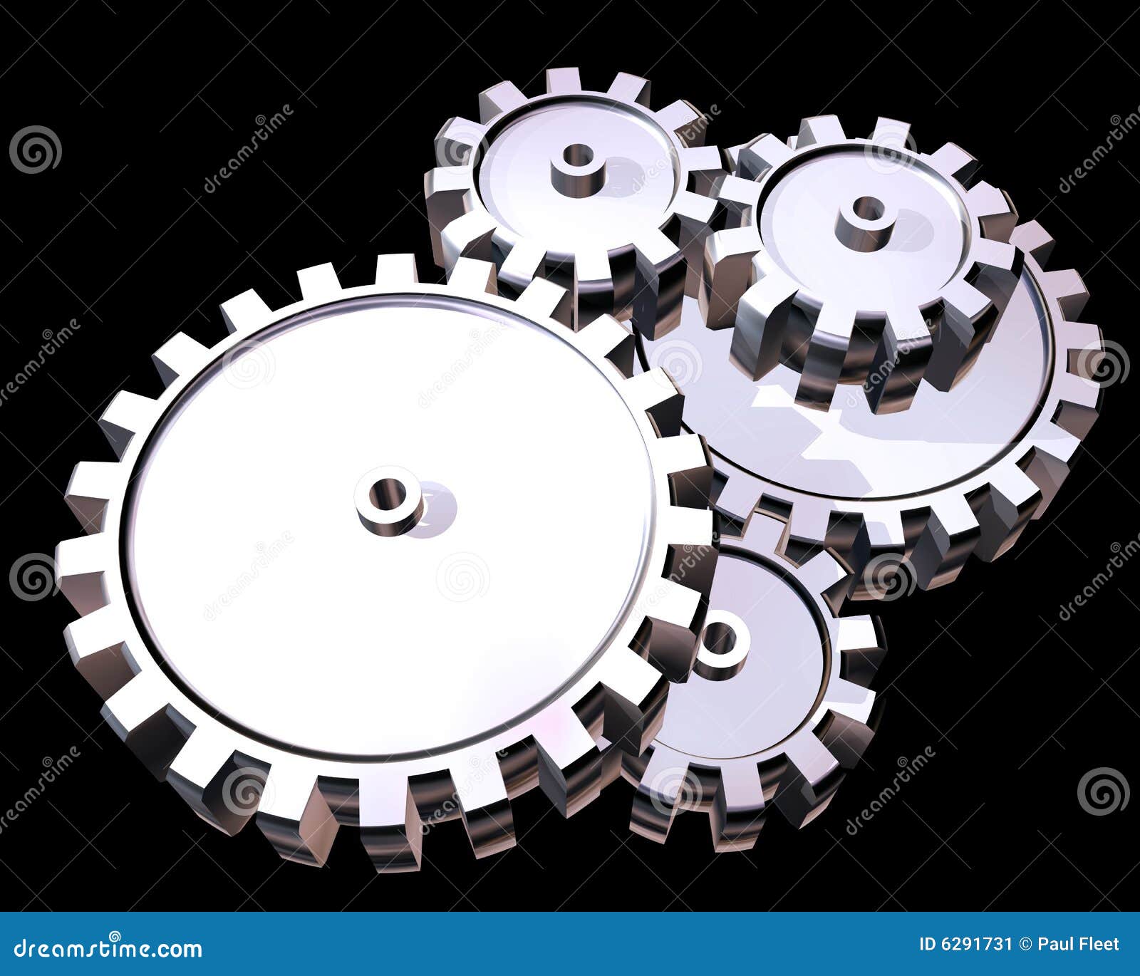 Silver gears stock illustration. Illustration of interlocking - 6291731