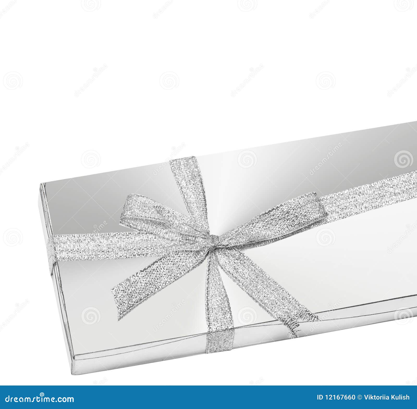 Silver gift box stock photo. Image of december, birthday - 12167660