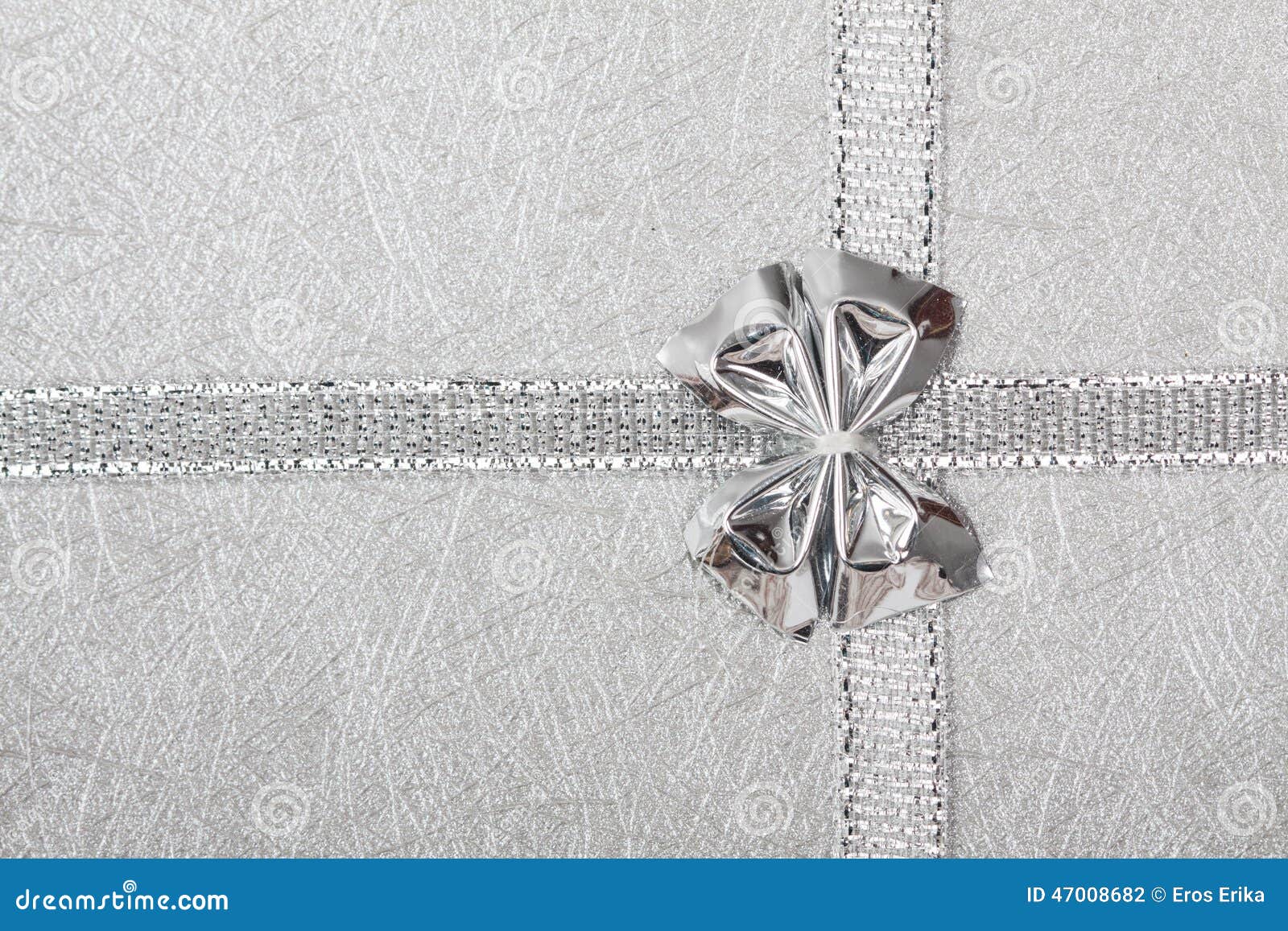 Silver gift box stock photo. Image of satin, design, ribbon - 47008682