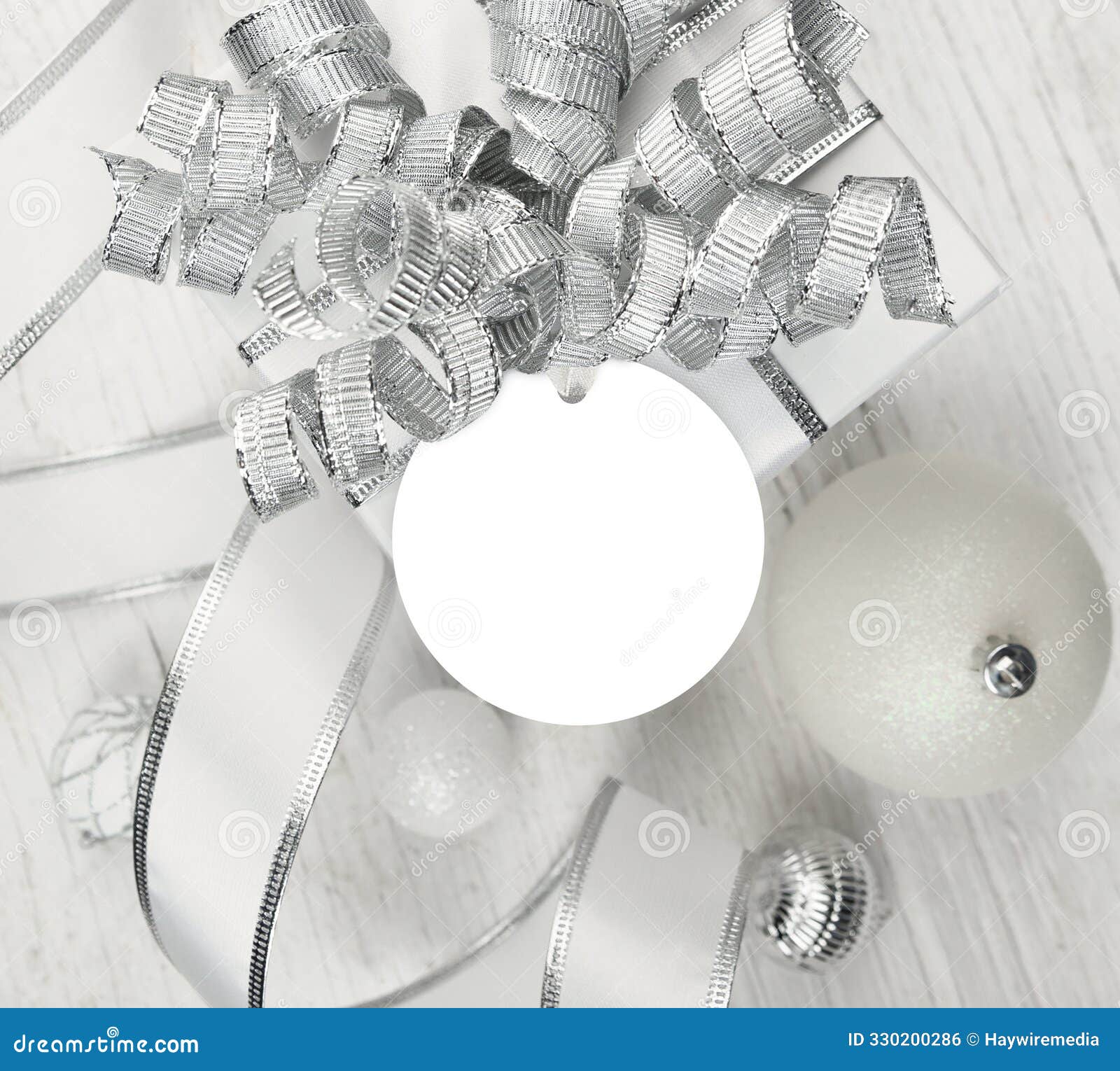 Silver Gift Tag Box Present Mockup Template Stock Photo - Image of ...