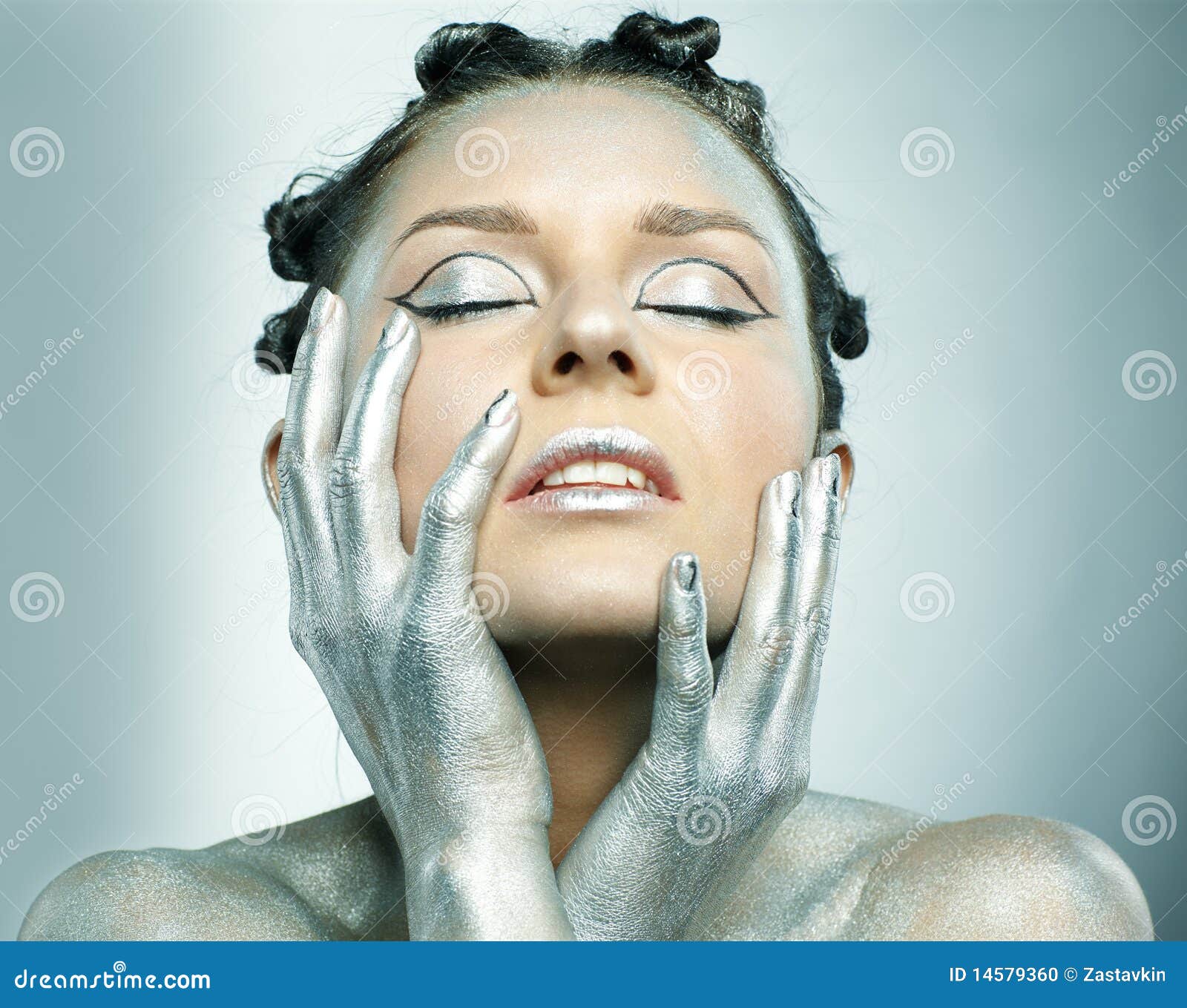 Silver girl stock photo. Image of woman, style, female - 14579360