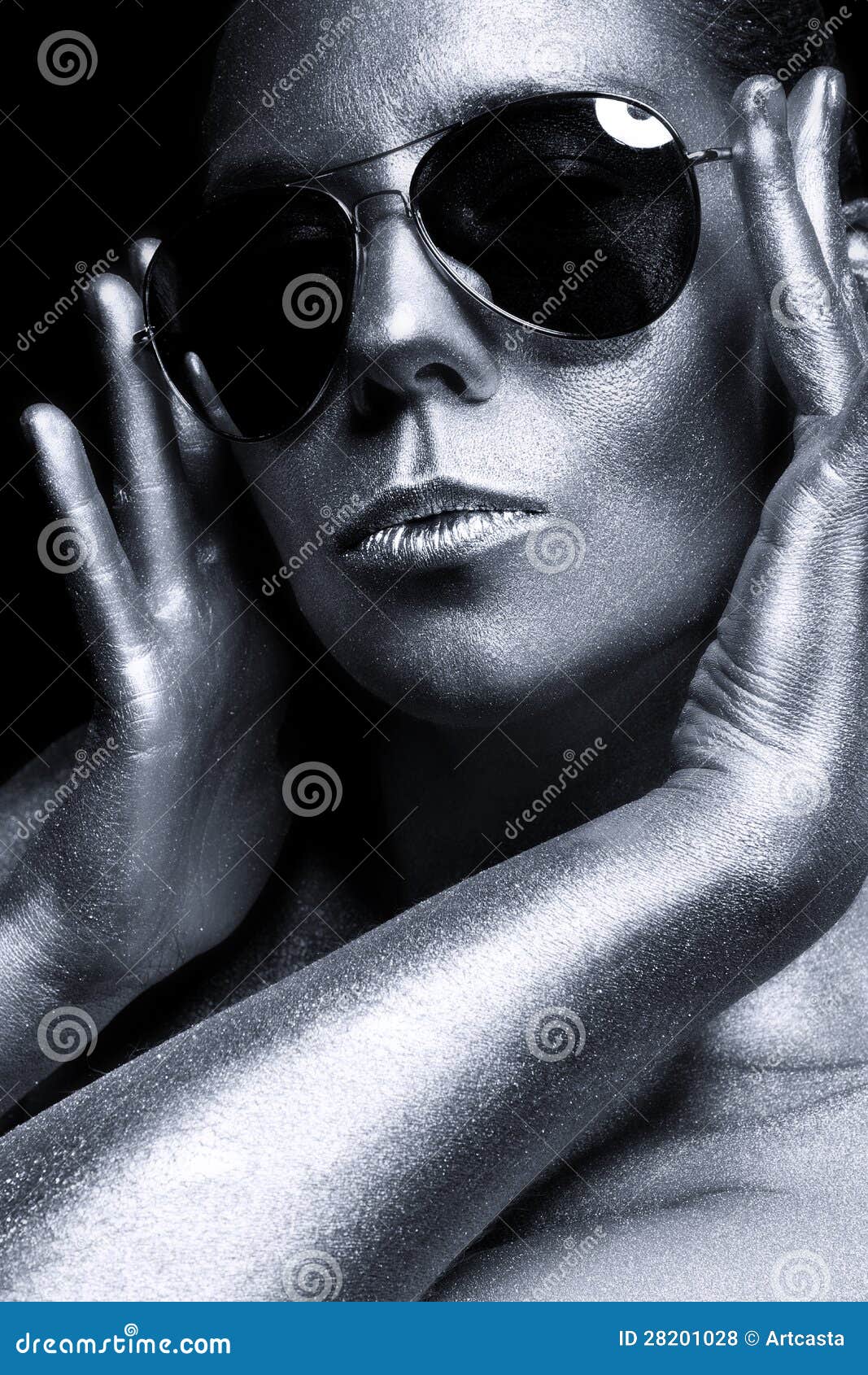 Silver girl stock photo. Image of attractive, glamour - 28201028