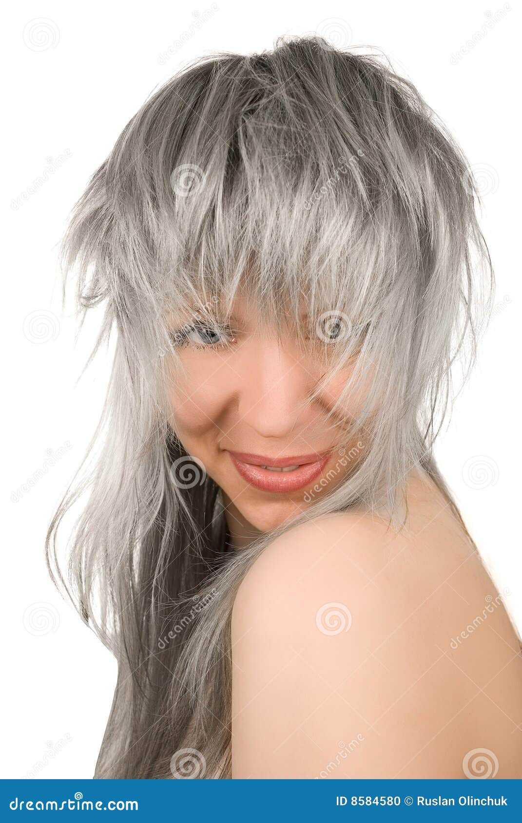 Silver girl stock photo. Image of close, dishevelled, hair - 8584580