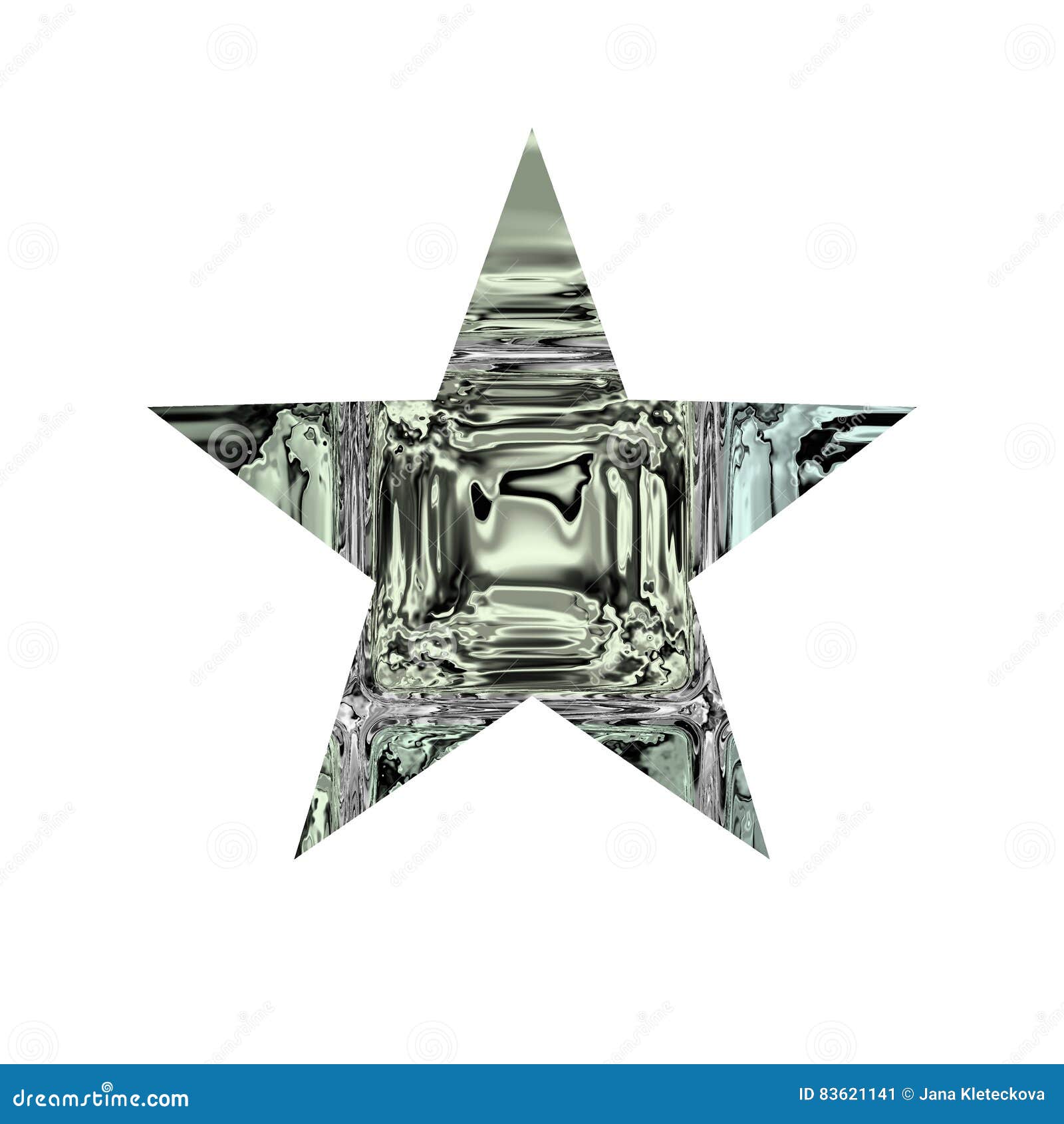 Silver Glass Glossy Sparkling Crystal Star on White Stock Illustration ...
