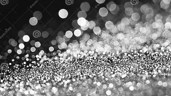 Silver Glitter Bokeh Background with Sparkling Lights Stock Image ...